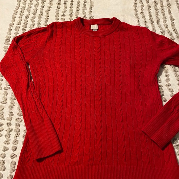 a new day | Sweaters | Red Cable Sweater | Poshmark